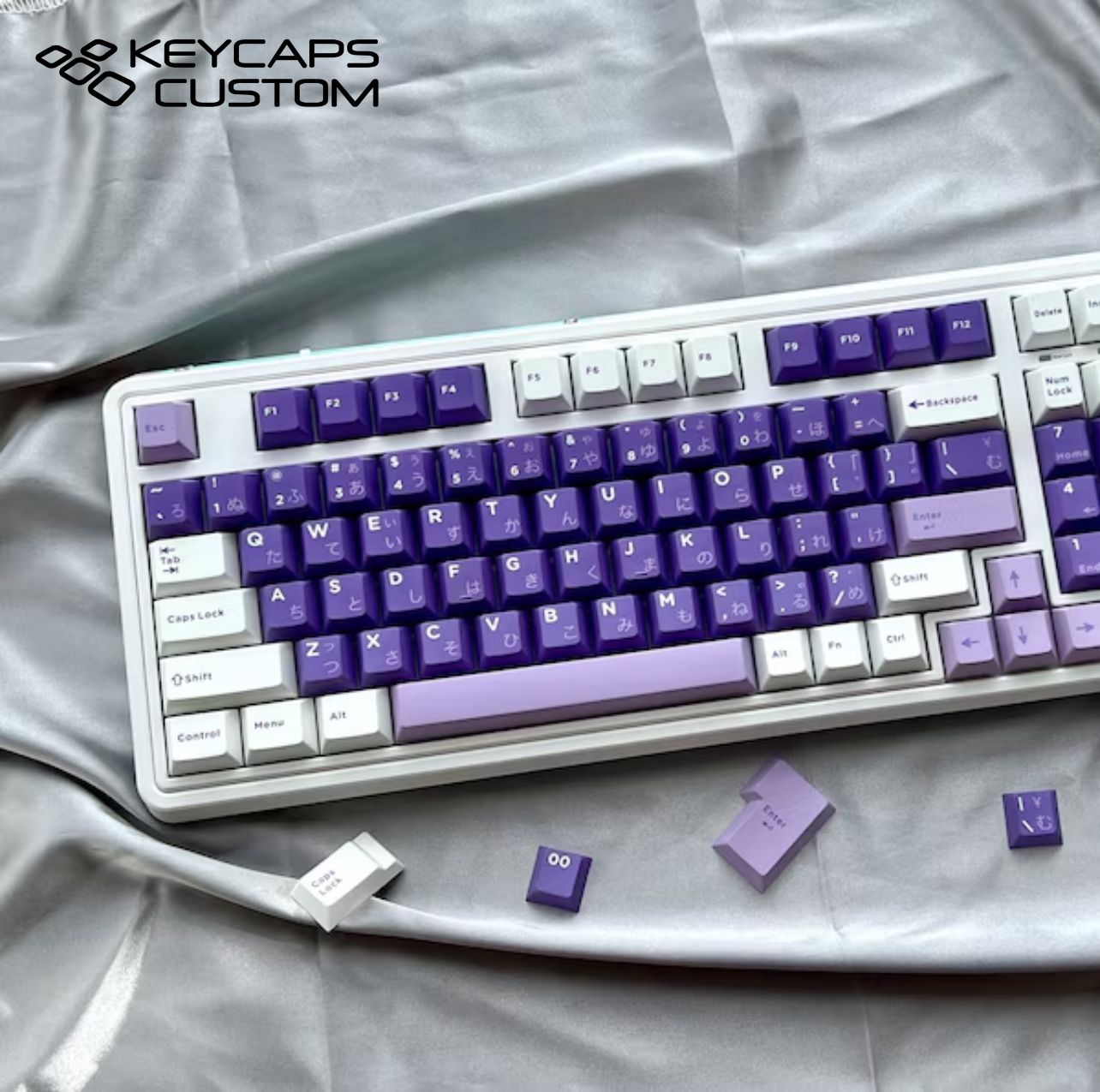 135PCS Purple Theme Keycap Set, Cherry Keycap, Japanese Keycap, PBT ...
