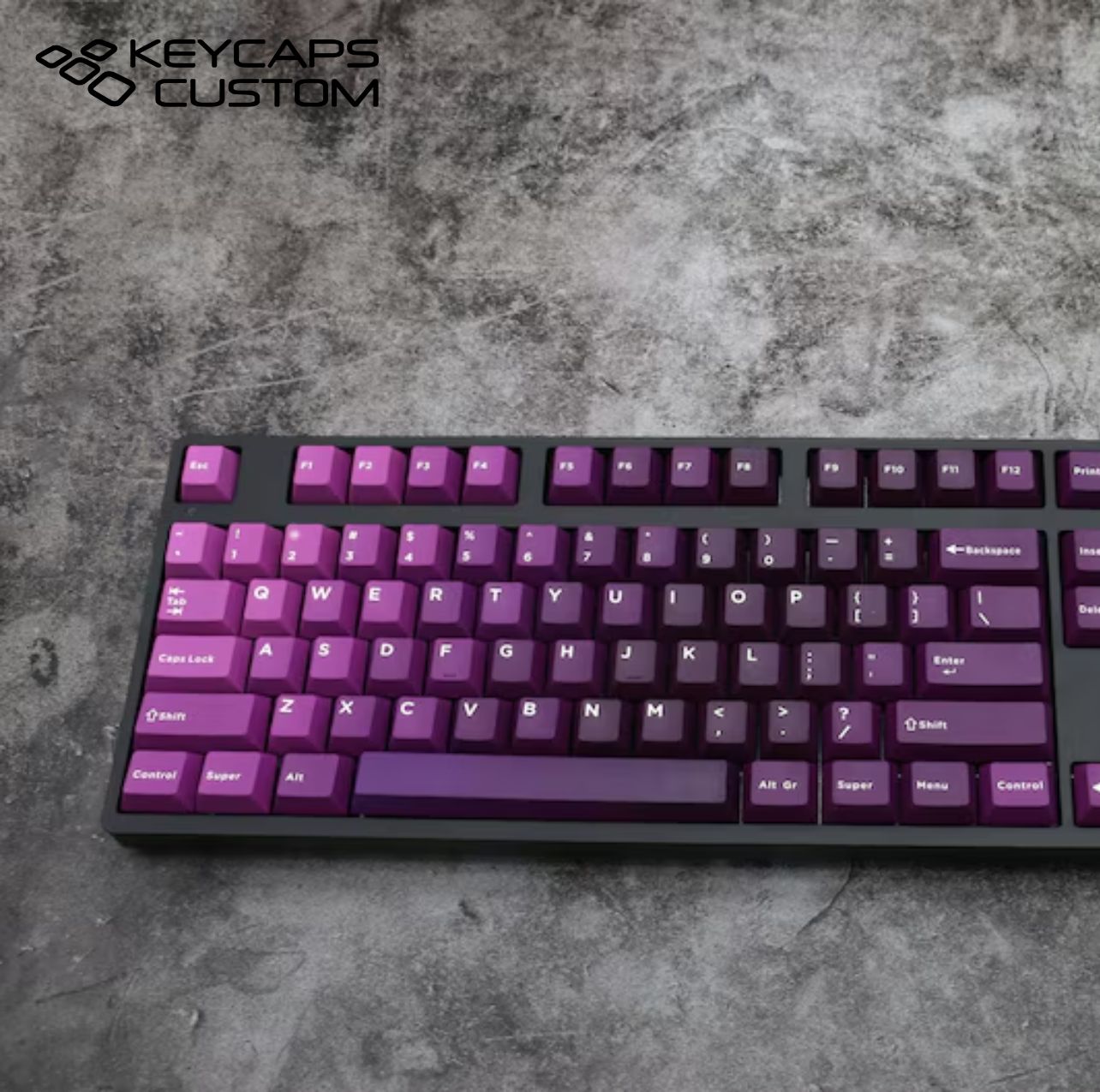 118pcs Purple Zen Master Theme Keycap Set, Gradient Purple Keycaps, PBT ...