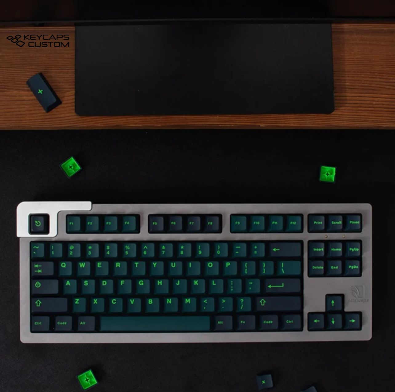 253PCS Wavez Keycap Set, Dark Green Keycap Set, ABS Keycap, Cherry ...