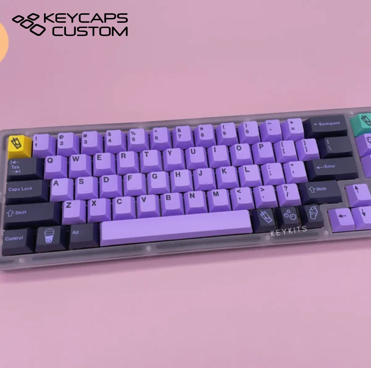Taro Boba Bubble Tea KeyCap Set - 145 Piece Cherry Profile PBT Subdye