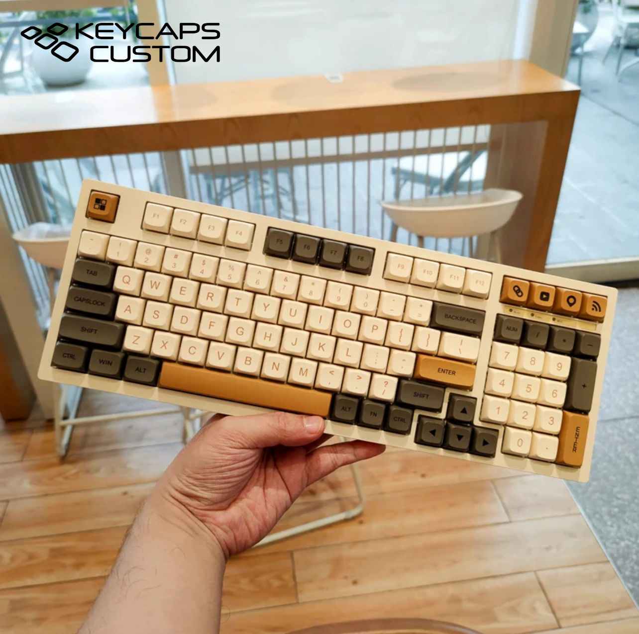 Minimalistic Coffee shop Keycaps | XDA Profile | PBT Plastic | 125 ...